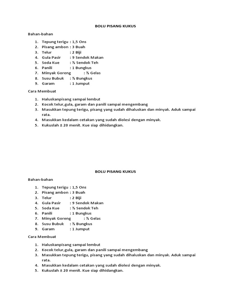 Bolu Pisang Kukus Pdf