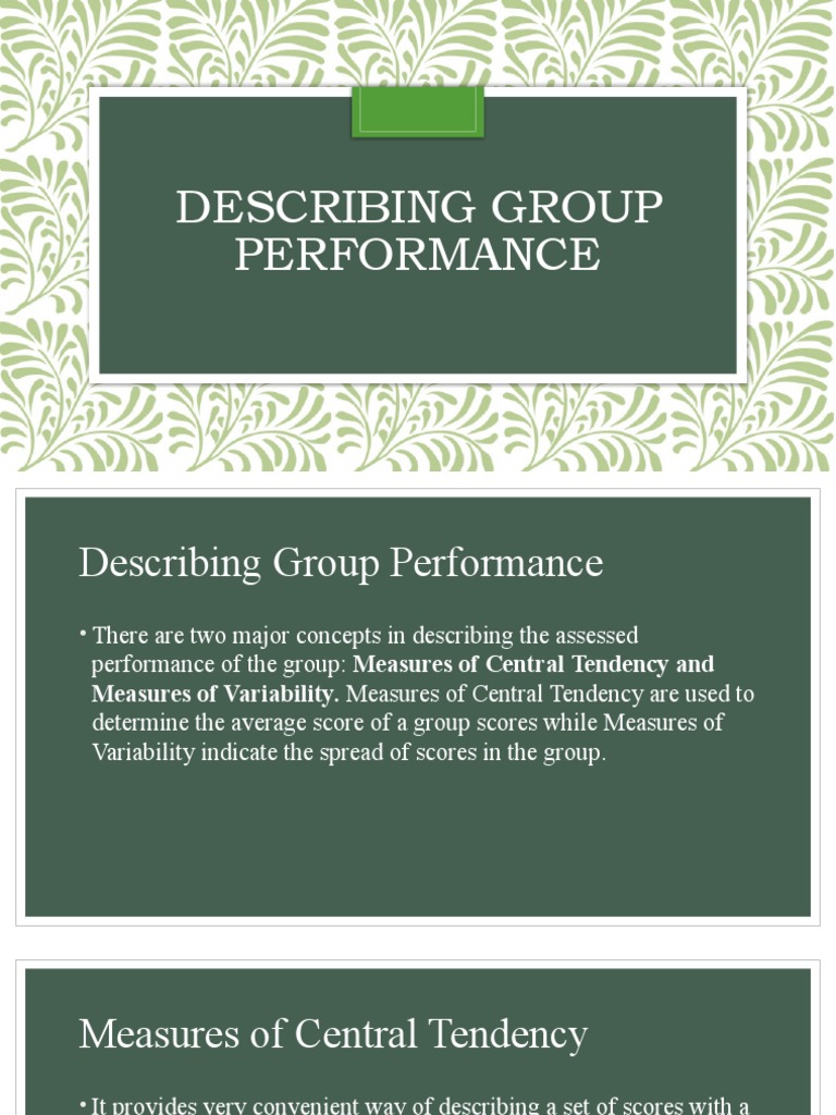 Describing Group Performance | PDF