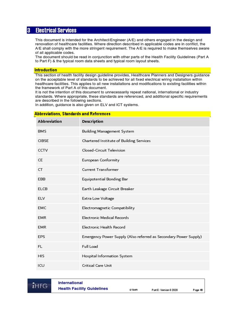 Electrical Services IHFG | PDF | Power Supply | Health Care