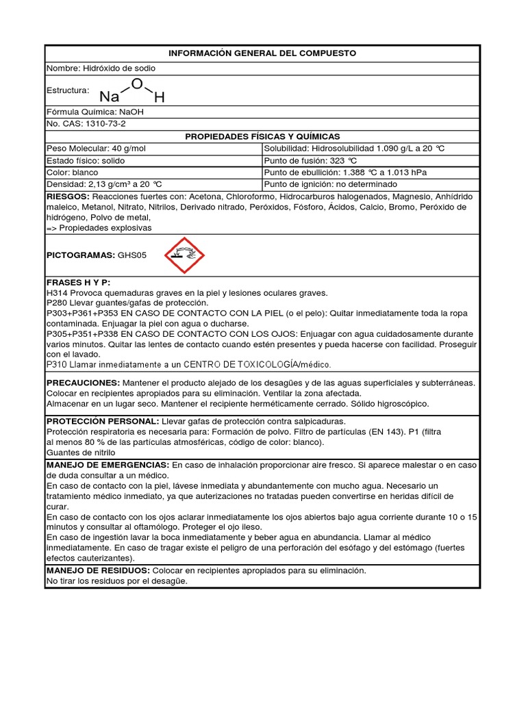 Ficha Tecnica NaOH | PDF