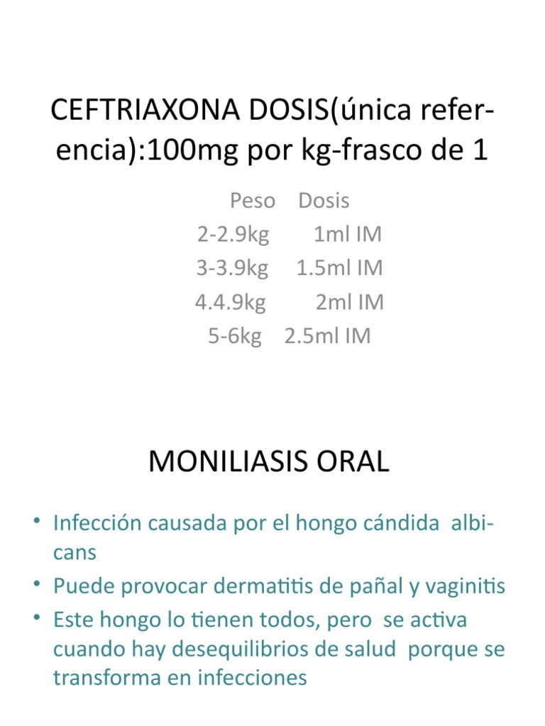 Ceftriaxona Dosis (Única Referencia) | PDF