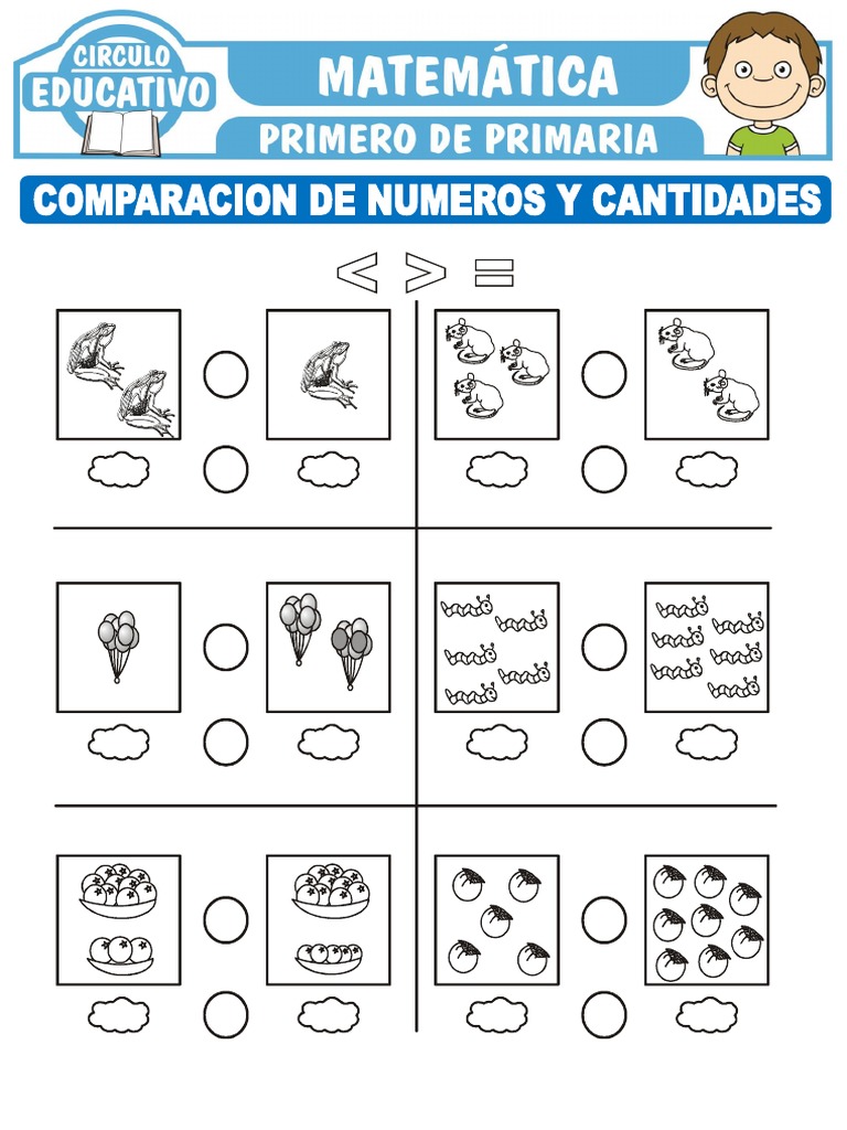 Comparacion de Numeros y Cantidades para Primero de Primaria | PDF