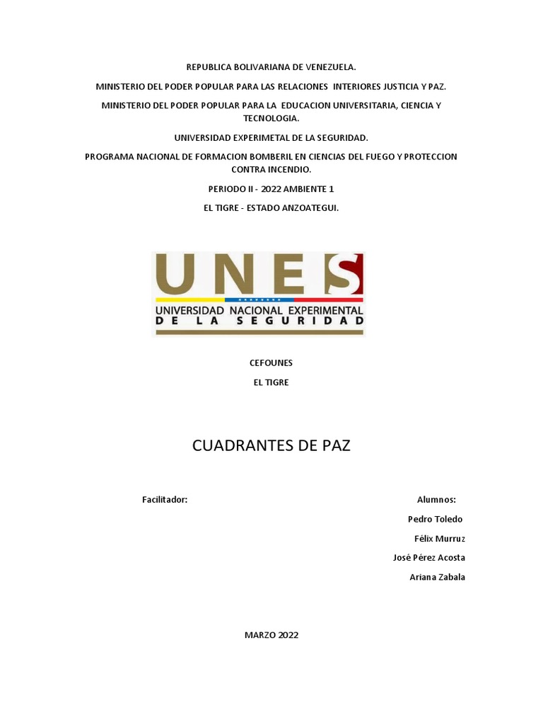 TEMA 1 Cuadrantes de Paz | PDF