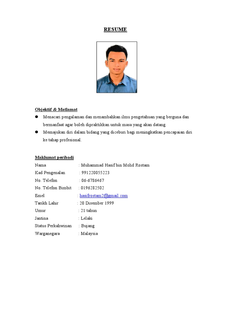 Resume Hasif | PDF