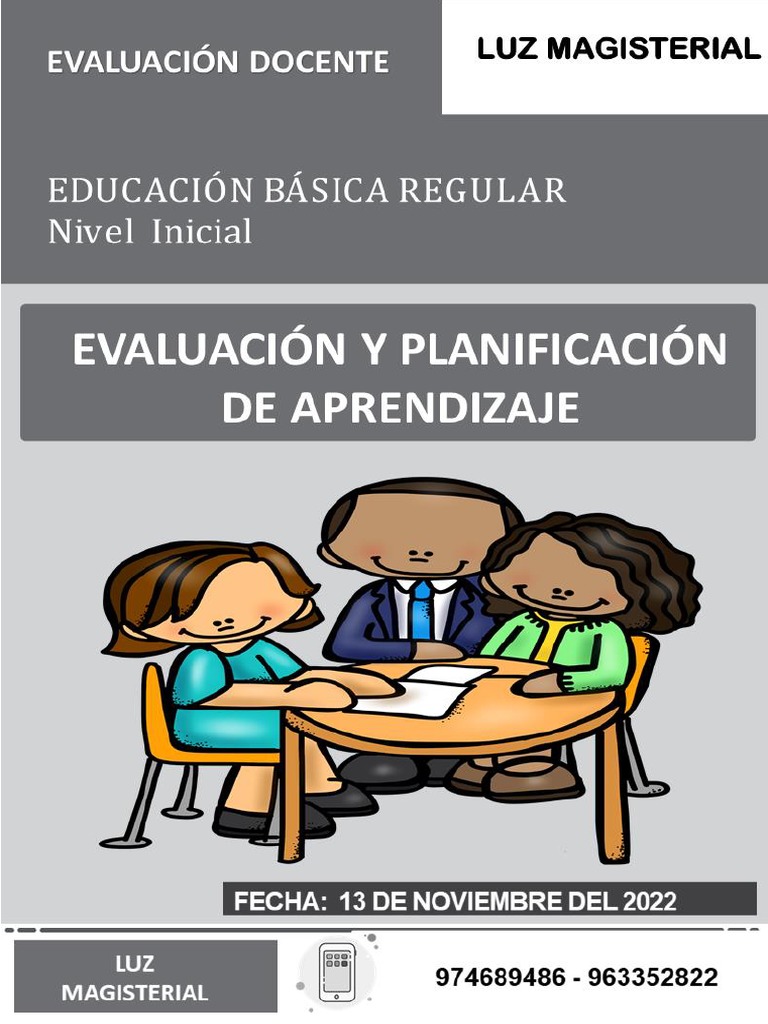 Planificación y Evaluacion de Los Aprendizaje Nivel Inicial 13 de Noviembre | PDF