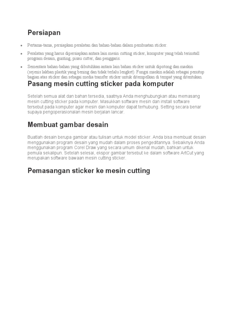 Mengcutting Stiker | PDF