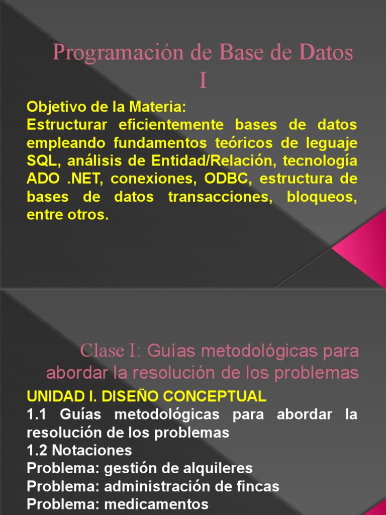 Programacion Base de Datos | PDF | Modelo relacional | Bases de datos