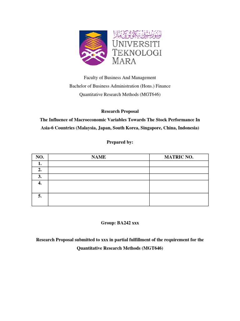 Sample Research PROPOSAL | PDF | Economic Growth | Inflation