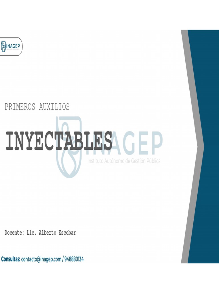 Inyectables | PDF | Inyección (medicina) | Terapia intravenosa