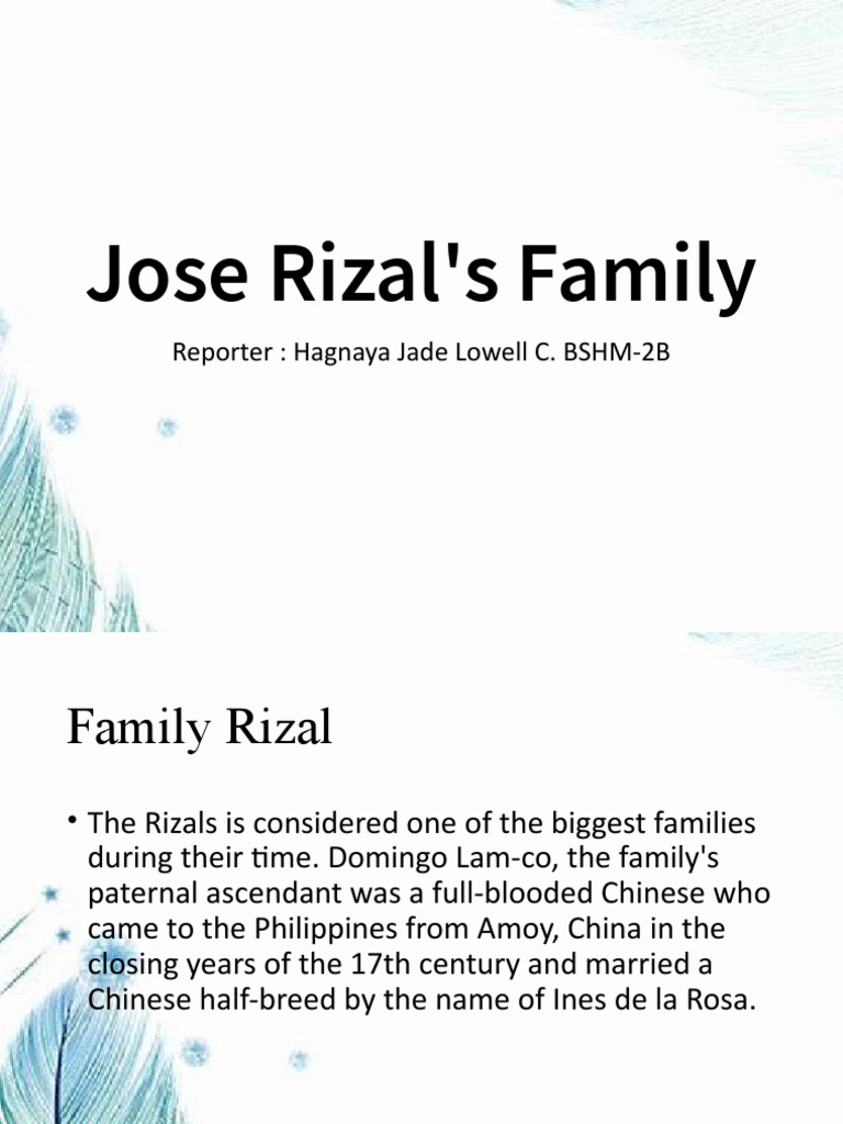Narcisa Rizal: A Family Overview | PDF