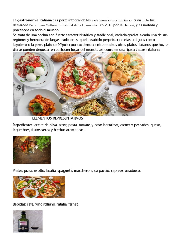 Documento | PDF | Alimentos | Cocina italiana