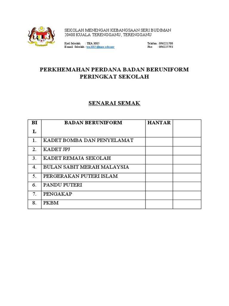 Perkhemahan Perdana Badan Beruniform SMK Seri Budiman | PDF