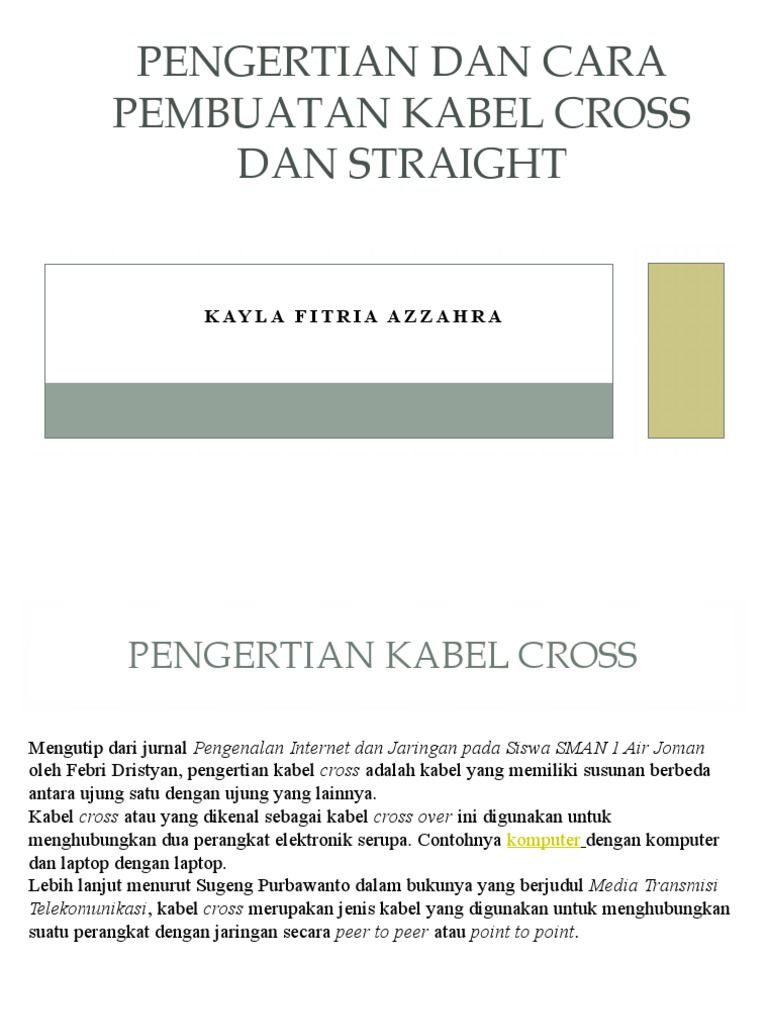 Pengertian Dan Cara Pembuatan Kabel Cross Dan Straight | PDF