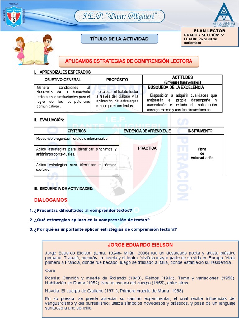Estrategias de Comprensión Lectora 5° | PDF | Comprensión lectora