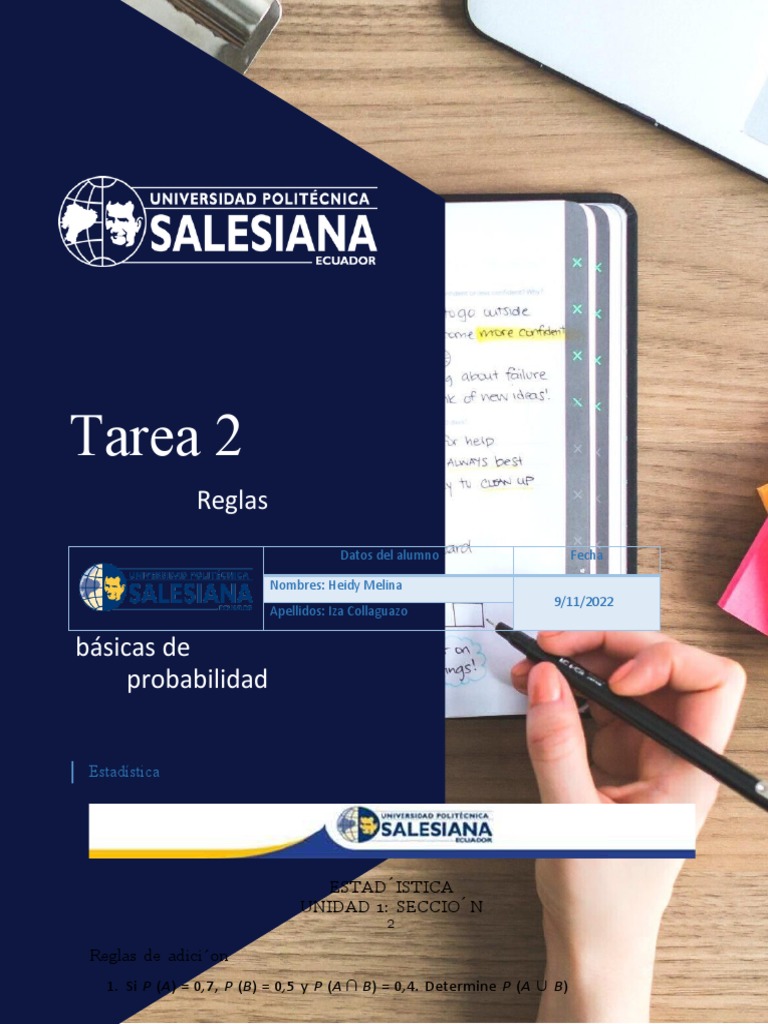 Tarea2 U1s2 | PDF | Probabilidad | Probabilidades y estadísticas