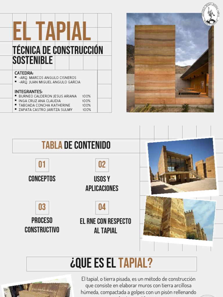 Proceso Constructivo del Tapial | PDF | Albañilería | Elementos ...
