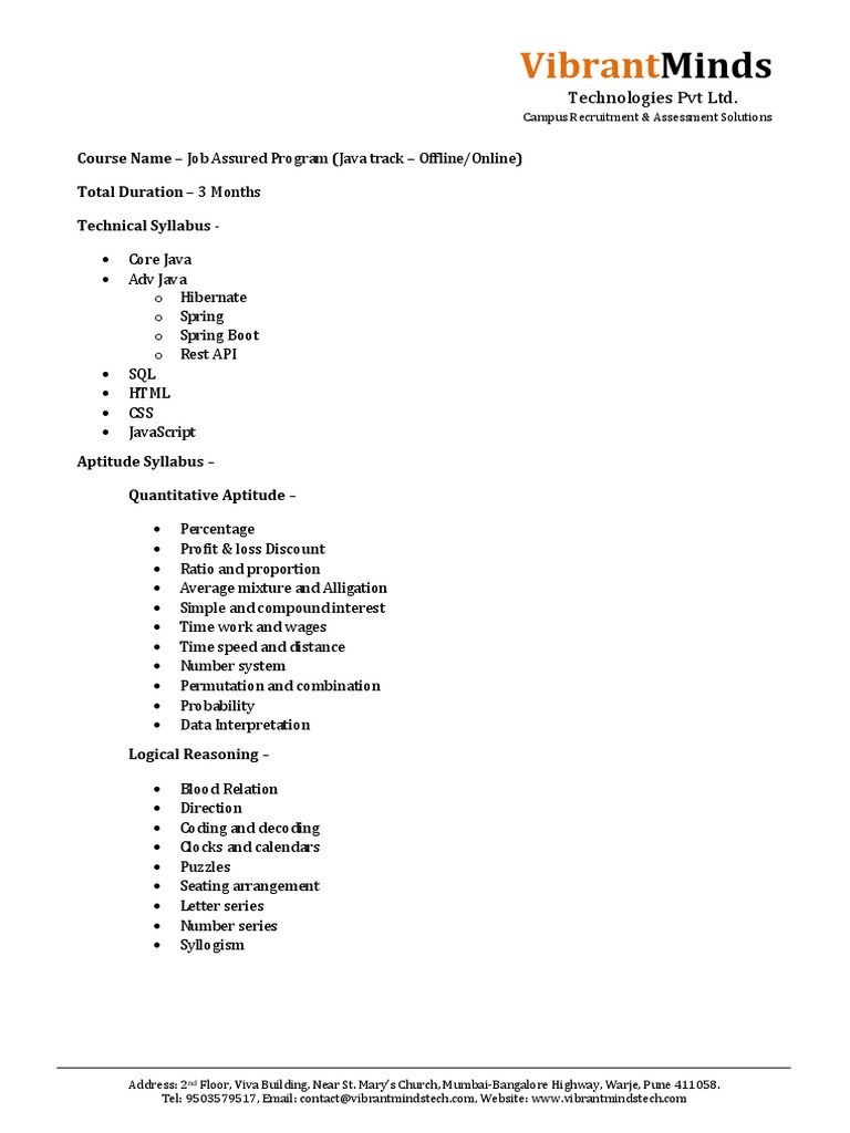 Java Track - Job Assured Program | PDF | Information Technology Management | Software Development