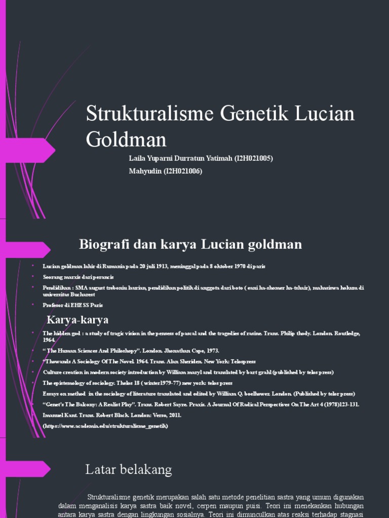 Teori Strukturalisme Genetik Goldman | PDF