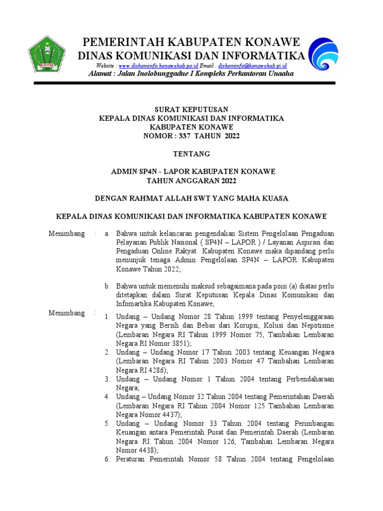 SK Adm Sp4n-Lapor | PDF