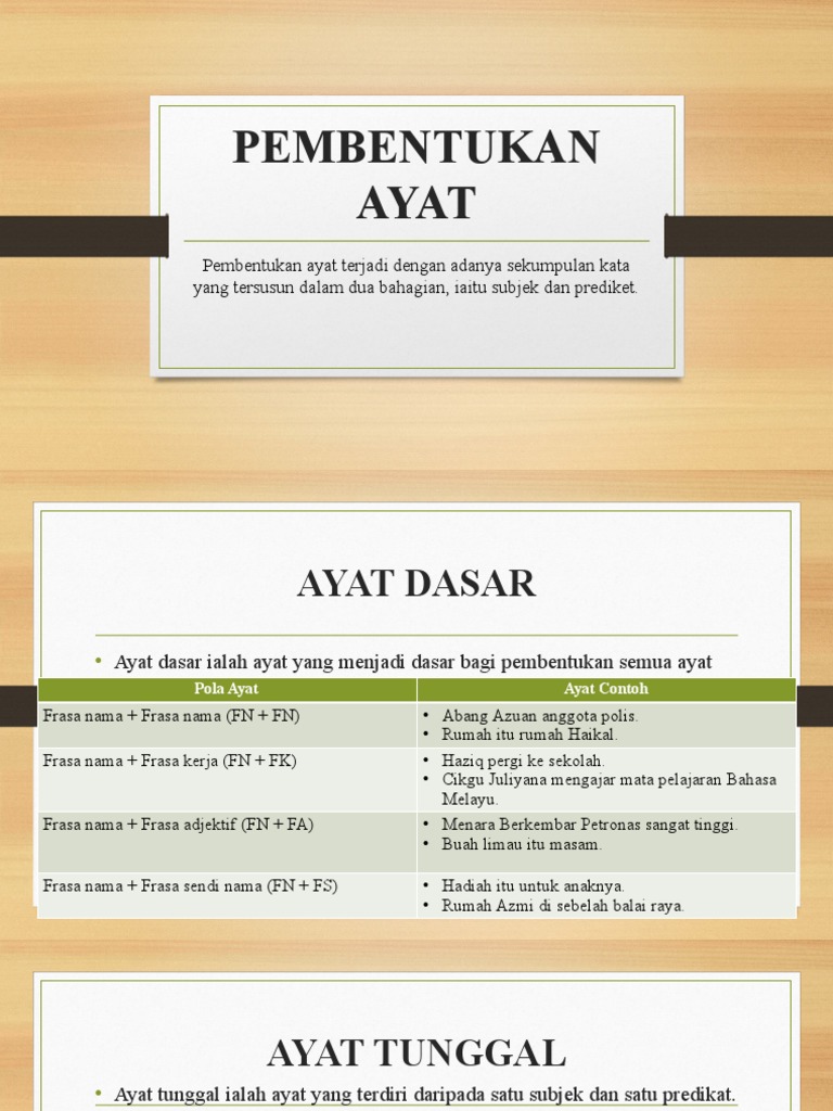 Pembentukan Ayat | PDF