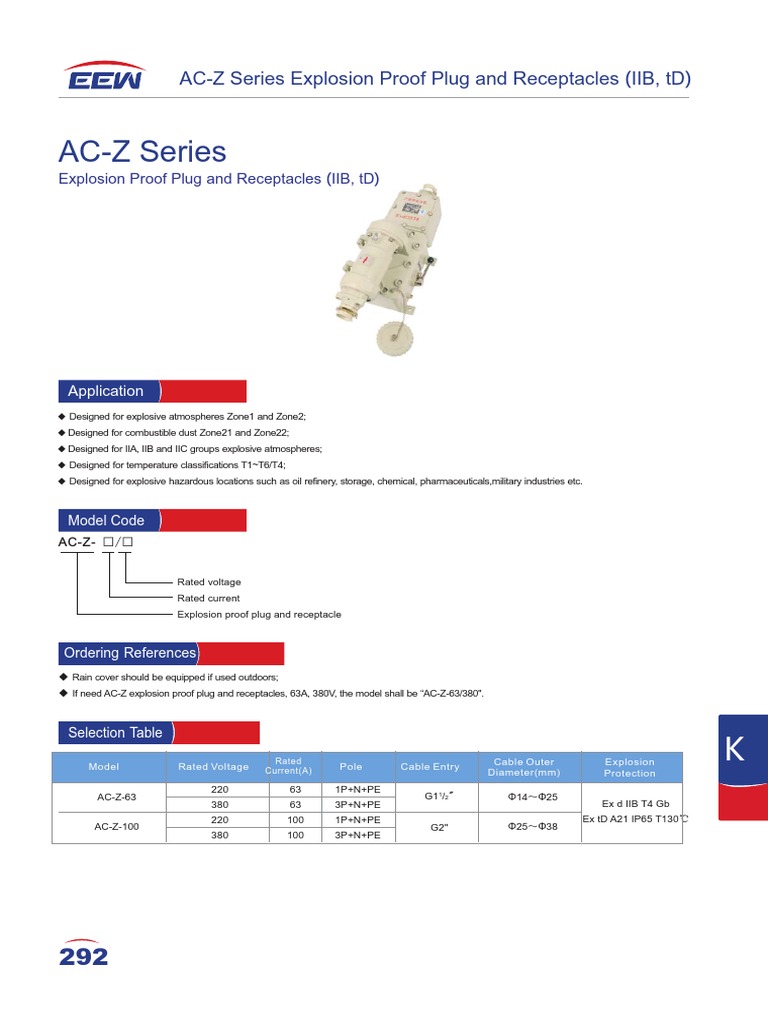 HRLM - Catalogue # Ex Apparatus - AC-Z Series Explosion Proof Plug and ...