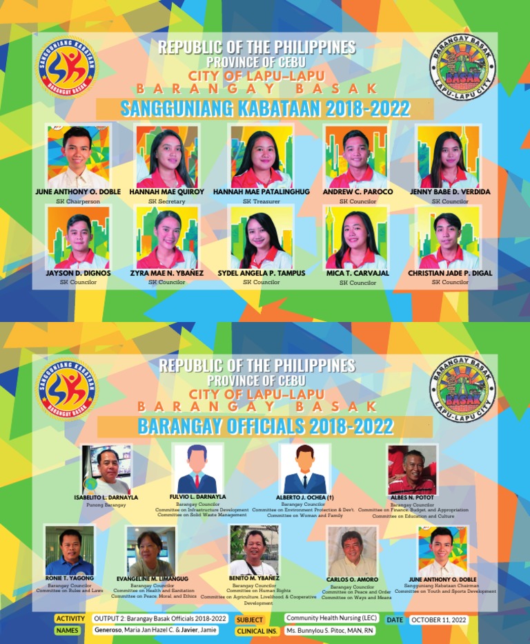 Barangay Basak Officials Chart 2018-2022 | PDF