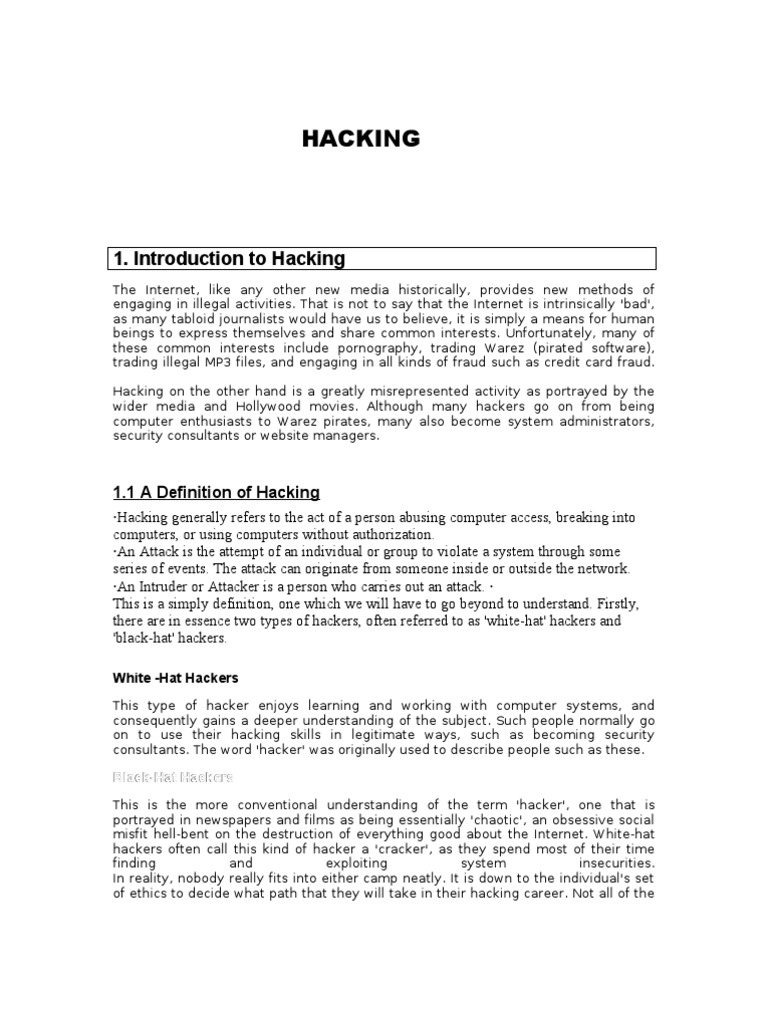 Introduction To Hacking | PDF | File Transfer Protocol | Security Hacker