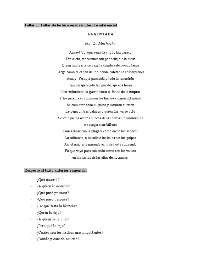 Prof Leo Taller 1 Lectura Crìtica | PDF