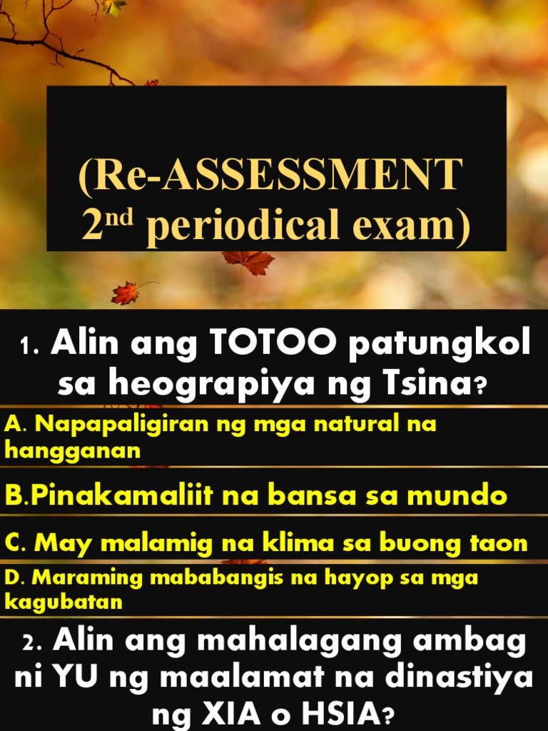 Re-Assessment 2 Periodical Exam | PDF