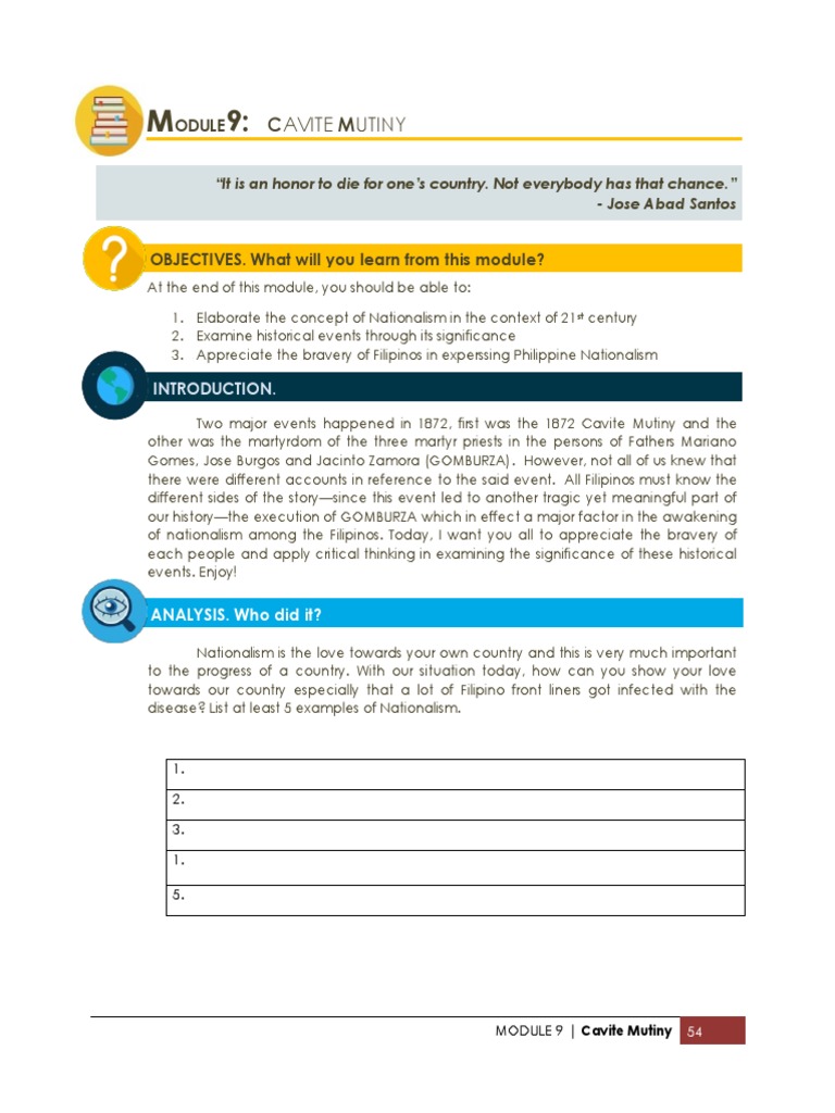 Module 3 - Lesson 1 Cavite Mutiny | PDF | Philippines | Spanish Colonization Of The Americas