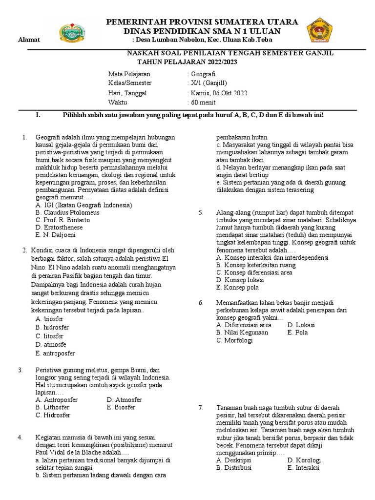 Soal Uts X Ips Ok | PDF