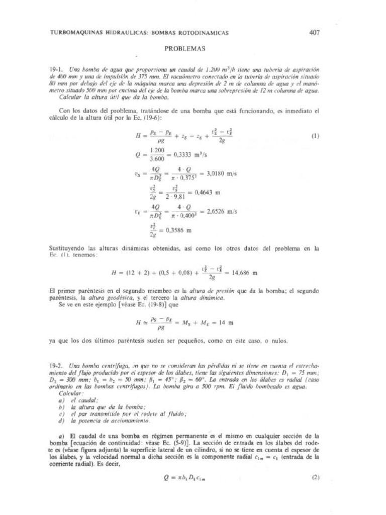 Ejercicios EcuacionDeEuler-C.mataix | PDF