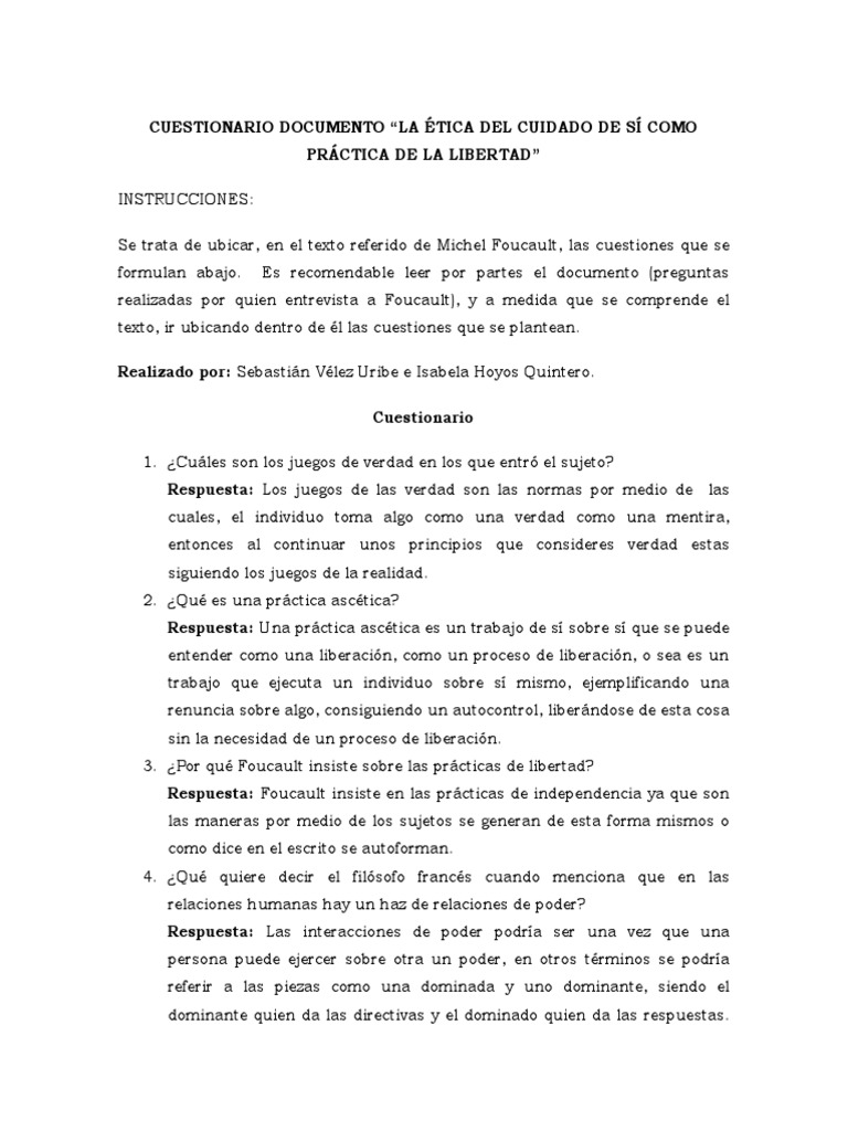 Taller 9-Foucault - La Ética Del Cuidado de Sí Como Práctica de La ...