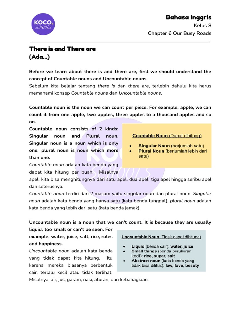 Revision Note - Bahasa Inggris Kelas 8 - Our Busy Roads | PDF
