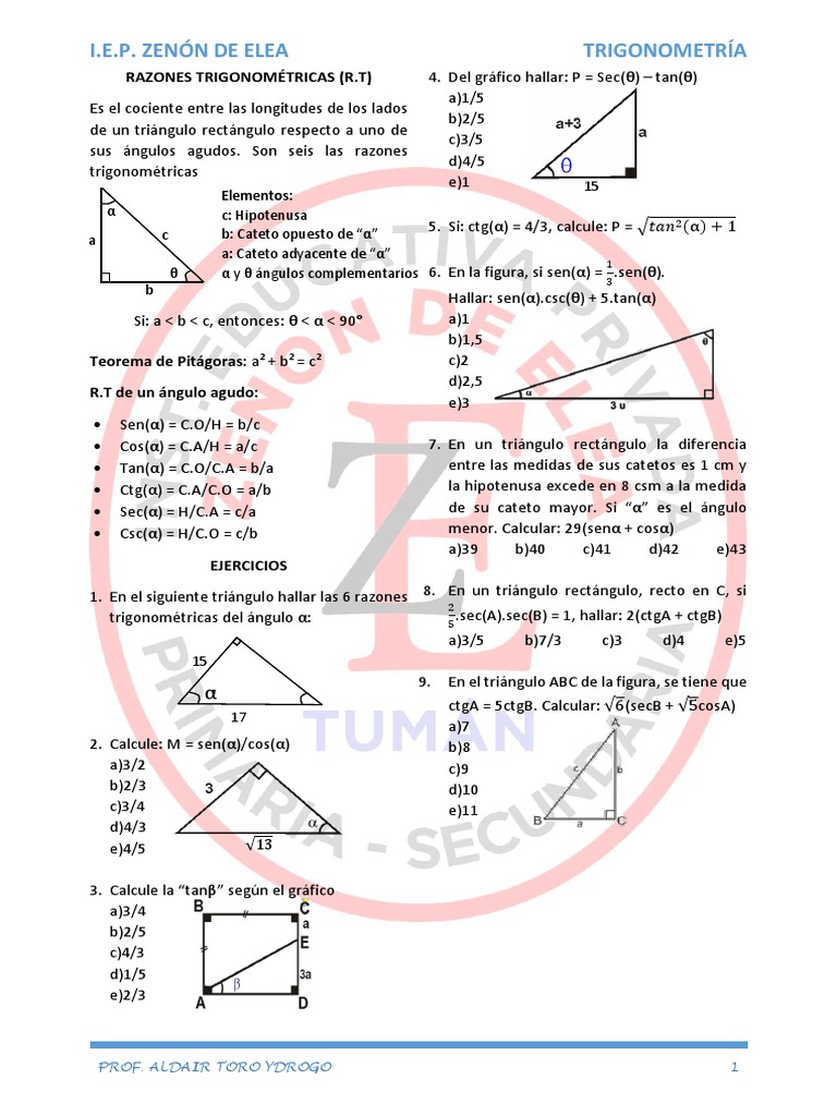 Razones Trigonométricas | PDF