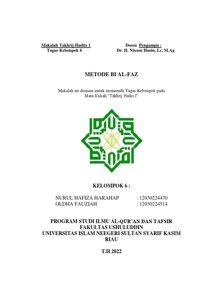 Metode Takhrij Hadis Bi Al-Faz | PDF