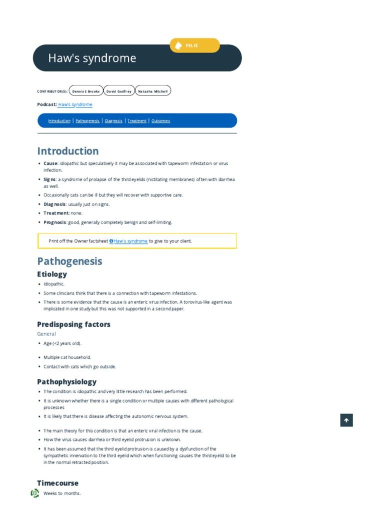 Haw's Syndrome in Cats - Vetlexicon Felis From Vetlexicon - Definitive ...