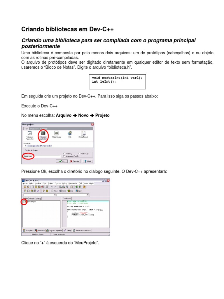 Criando Bibliotecas em Dev-C++ | Download grátis PDF | Biblioteca ... Criando Bibliotecas em Dev-C++ | Download grátis PDF | Biblioteca ...