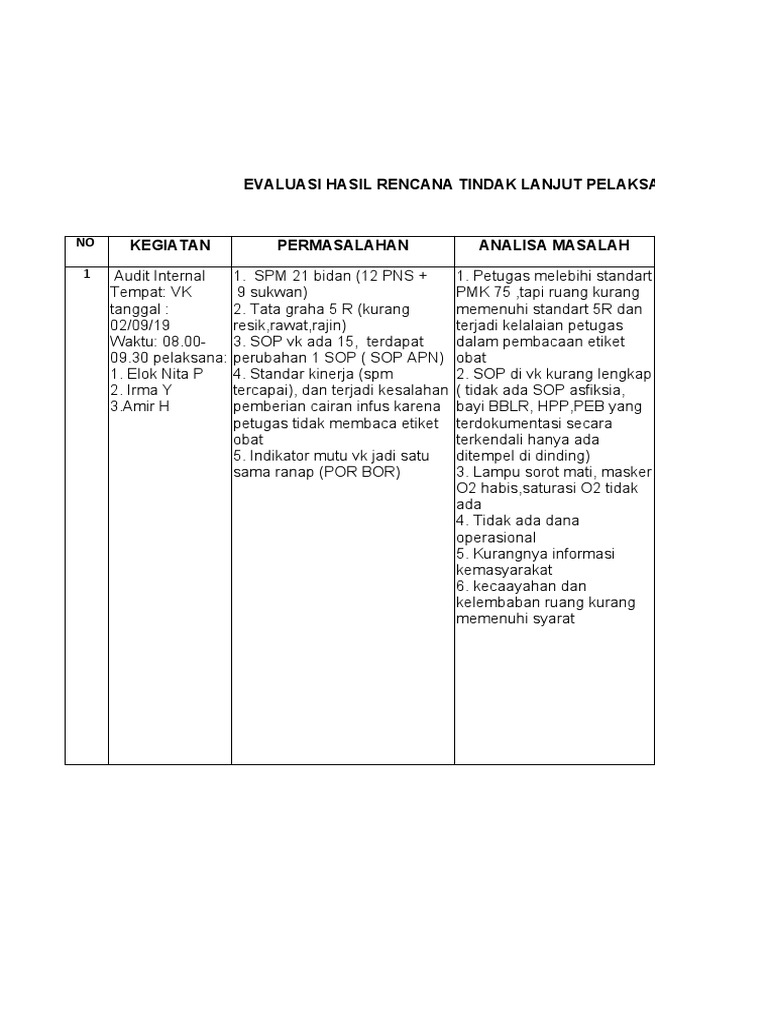 Evaluasi Audit Internal | PDF