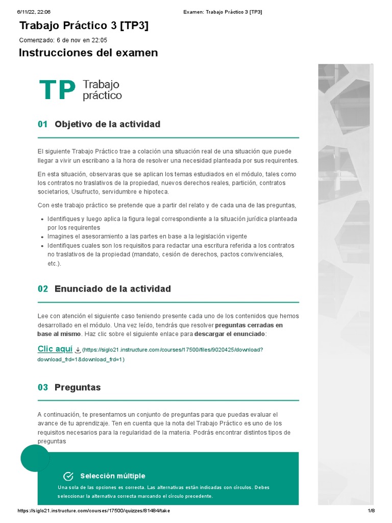 Examen - Trabajo Práctico 3 (TP3) | PDF