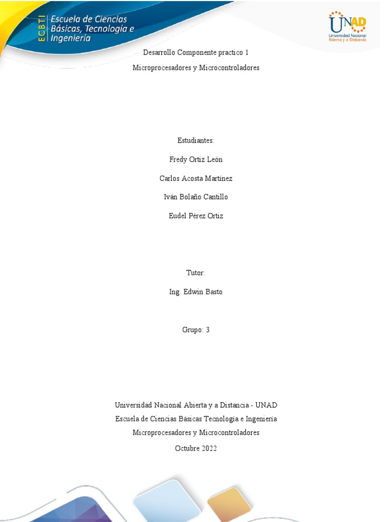 Practica 1 Microprocesadores y Microcontroladores - Grupo 3 | PDF | Arduino | Electricidad