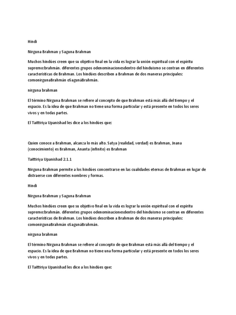 Nirguna Brahman-WPS Office | PDF | brahmán | Teísmo