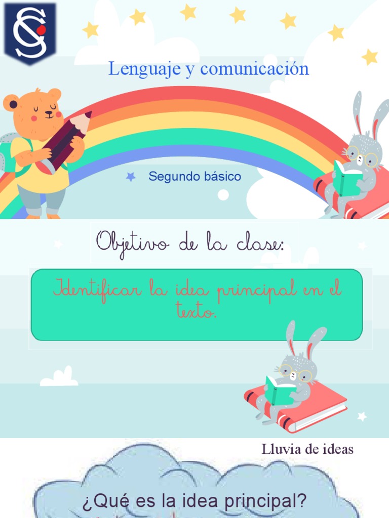 Clase de Comprensión Lectora Hallar La Idea Principal Segundos Básicos ...