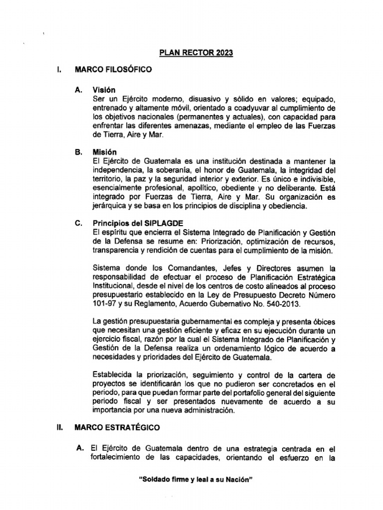 Plan Rector 2023 | PDF