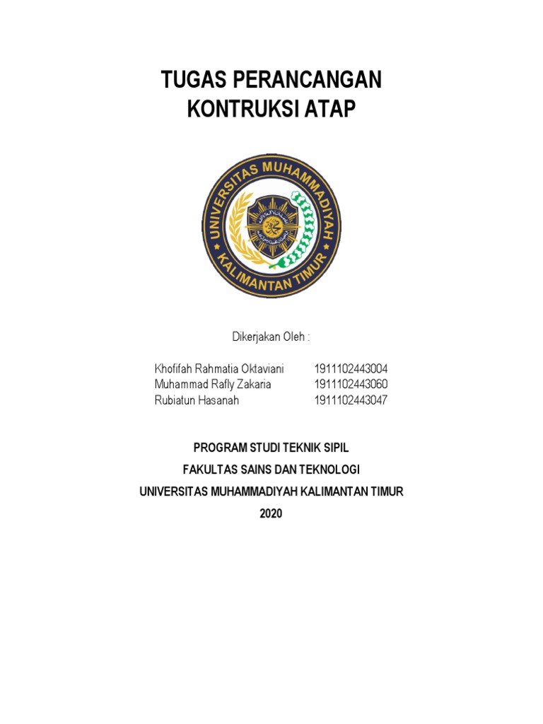 Tugas Perancangan Kontruksi Atap Kel 12 | PDF