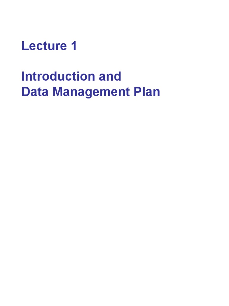 1 Introduction To Cdm And Clinical Data Management Plan Pdf
