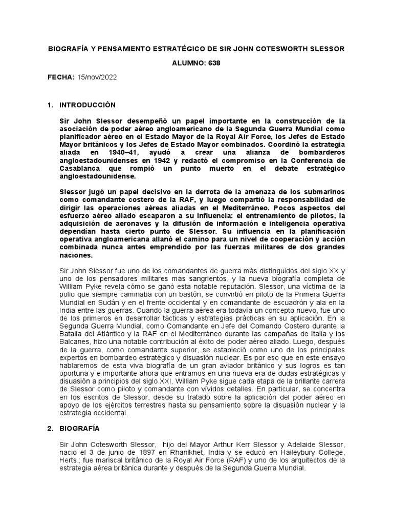 Biografía de Sir John Slessor | PDF | fuerza Aérea Royal | Segunda ...