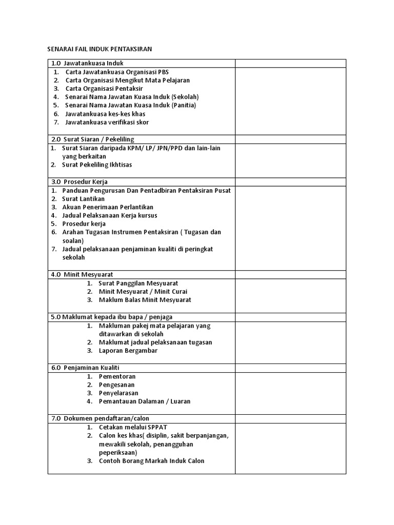 Fail Induk Pentaksiran | PDF