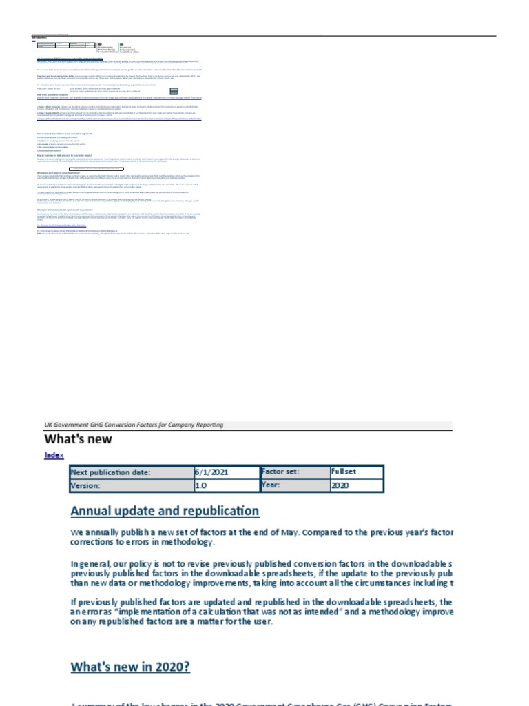 UK GHG Conversion Factors 2020 Guide | PDF | Greenhouse Gas | Electric ...