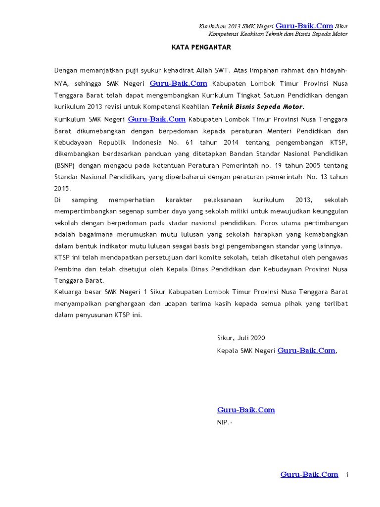 Dokumen 1 KTSP Kurikulum 2013 SMK 2021-2022 | PDF